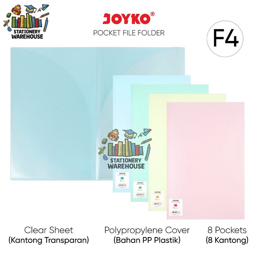 Jual Pocket File Folder Map File Saku Joyko PFF-9F4 Pastel Color ...