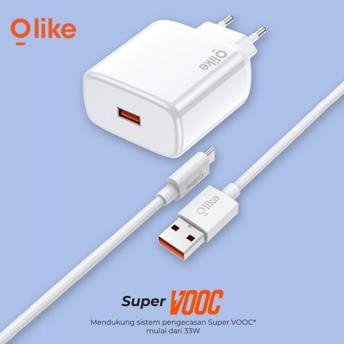 Jual Olike Adapter Charger CO1S 33W + Cable Super VOOC Oppo C01S ...