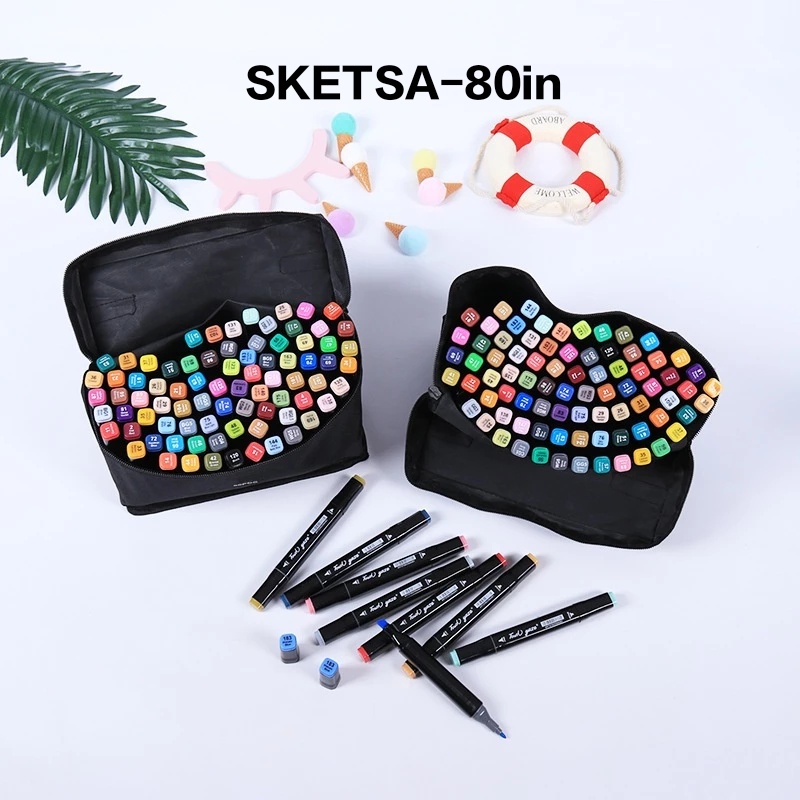 Jual WWEN Stabilo Spidol Warna Sketsa Umum Dua Sisi Kepala Tulis Luas ...