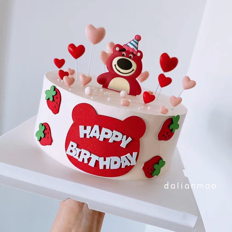Jual TOPPER KUE HIASAN CAKE ULANG TAHUN PESTA MOTIF LOTSO PINK ...
