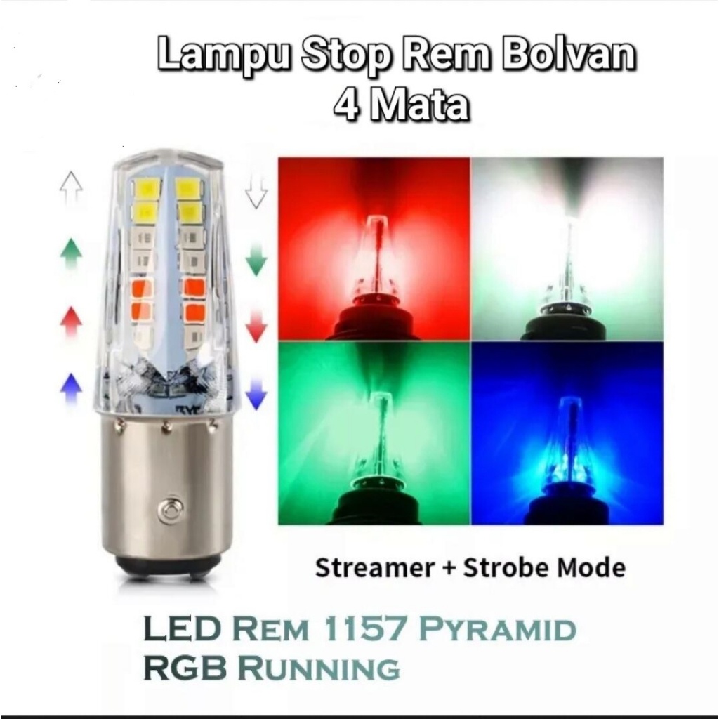 Jual LAMPU STOPLAMP REM BRAKE LED MOTOR RUNING FLASH RGB VARIASI DC Aksesoris belakang utama ...