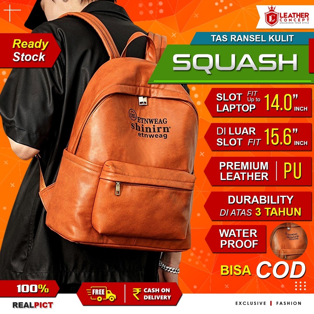 Jual LEATHER CONCEPT Tas Ransel Kulit Tas Backpack Pria Tas Pria SQUASH ...