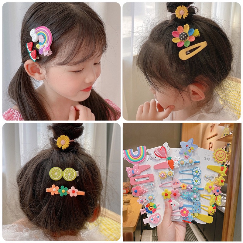 Jual (isi 14) Set Jepit Rambut Anak 14 IN 1 / Hair Clip Anak / Jepitan ...