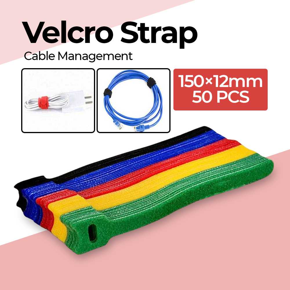 Jual APEN 50 PCS Pengikat Kabel Multifungsi Velcro Strap Cable Management 150 x 12 mm - YS50 ...