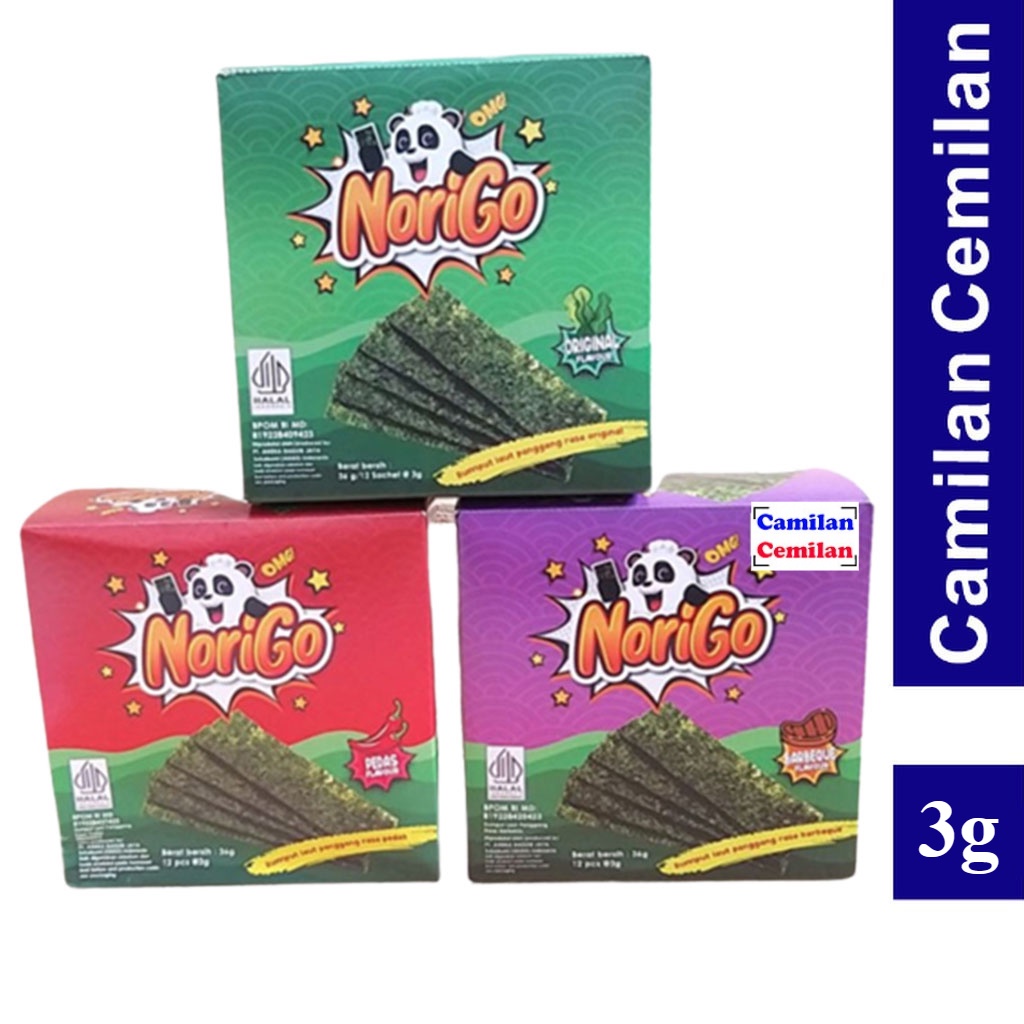 Jual Norigo Nori Sachet Seaweed Snack Rumput Laut Halal Nori boom 3 gr ...