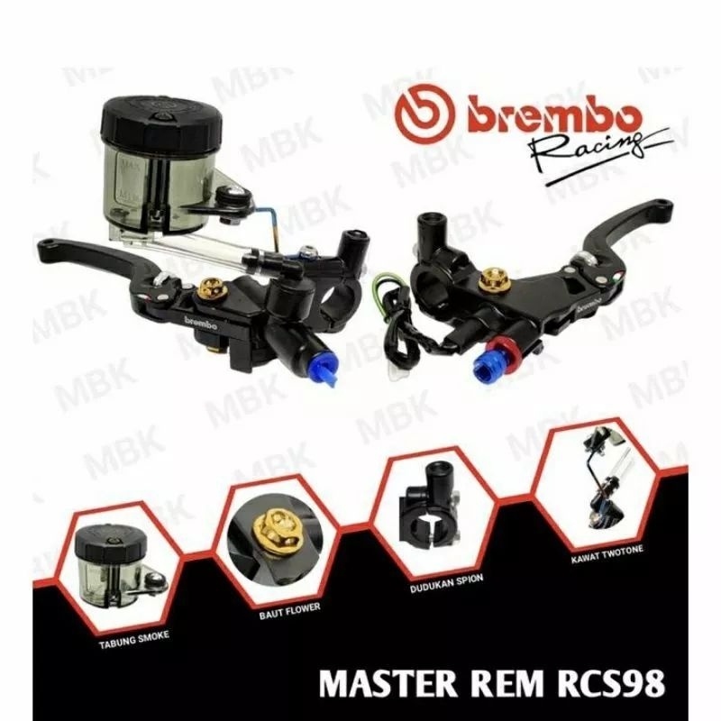Jual Master Rem R C S 98 CNC Tabung Besar Warna Smoke | Shopee Indonesia