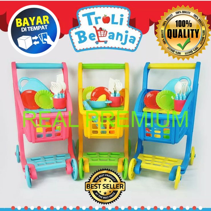 Jual MAINAN TROLY BELANJA BESAR SUPER MARKET/ KERANJANG DORONG JUMBO ...