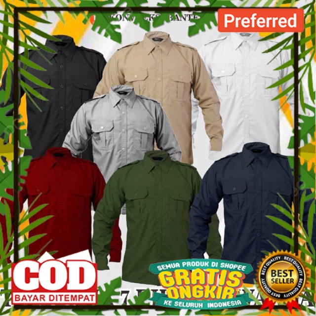 Jual KEMEJA PDL/PDH POLOS SERAGAM PRIA WANITA LENGAN PANJANG// BAJU PDH / BAJU KANTOR MODEL BARU ...