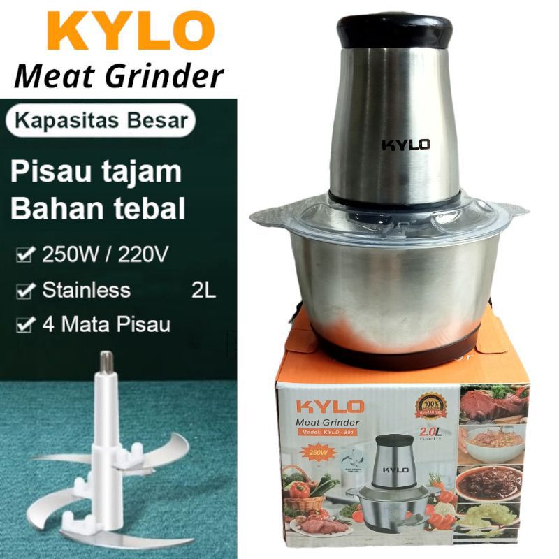 Jual Blender Daging Stainless Kylo 801 Food Chopper Stainless 2Liter ... Jual Blender Daging Stainless Kylo 801 Food Chopper Stainless 2Liter ...