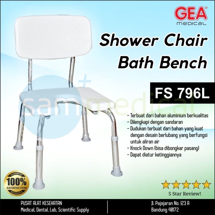 Jual GEA Shower Chair / Bath Bench Sandaran Punggung FS 796L | Shopee ...