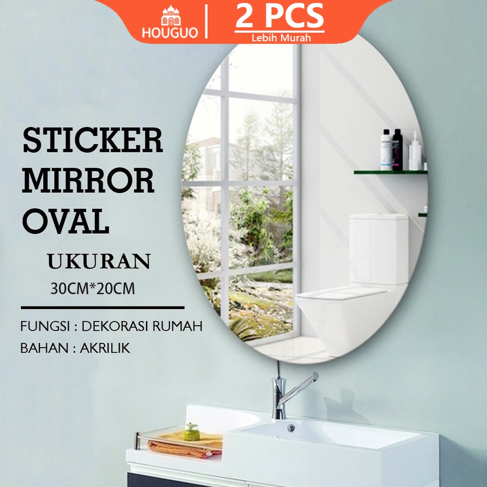 Jual Stiker Cermin Kaca Dinding Oval Anti Pecah Acrylic Kaca Cermin ...