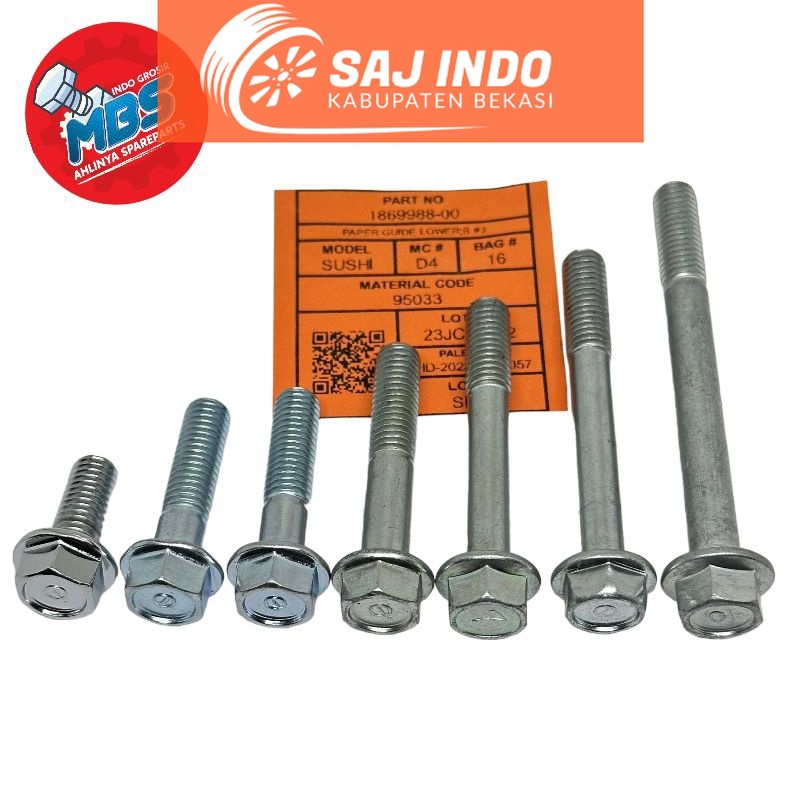 Jual 26 BAUT 12 FLANGE TOPI ORIGINAL M8 x 20 M8 x 25 M8 x 30 M8 x 35 m8 x 45 M8 x 55 m8 x 65 ...