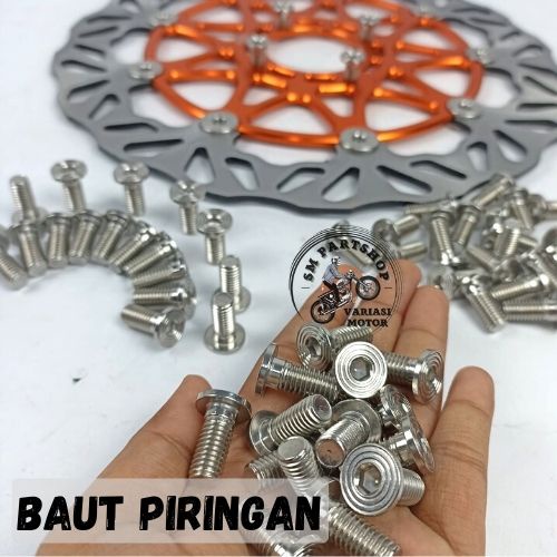 Jual BAUT PIRINGAN STAINLESS BAUT PIRINGAN DRAT 12 BAUT DISC CAKRAM CNC | Shopee Indonesia