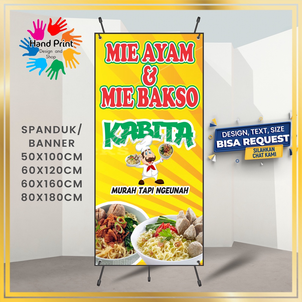 Jual Cetak SPANDUK / BANNER MMT Warung Bakso Mie Ayam Bakso Pentol ...