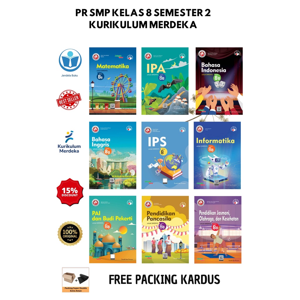 Jual Buku LKS PR SMP Kelas 8 Semester 2 Kurikulum Merdeka Tahun 2024 Penerbit Intan pariwara ...