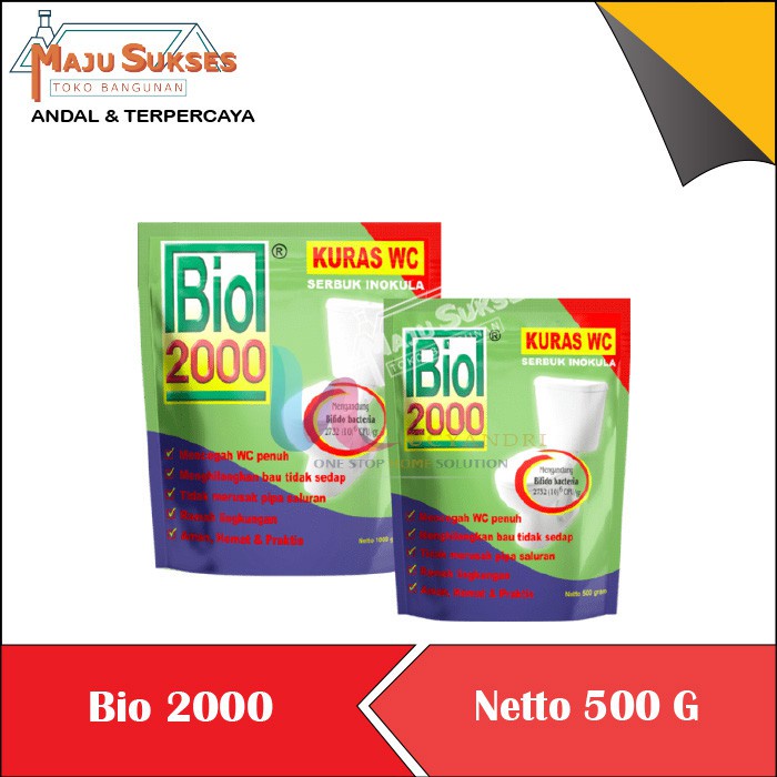 Jual ANTI SUMBAT KURAS WC KLOSET SEPTIC TANK BIO 2000 BIO2000 500 gr ...