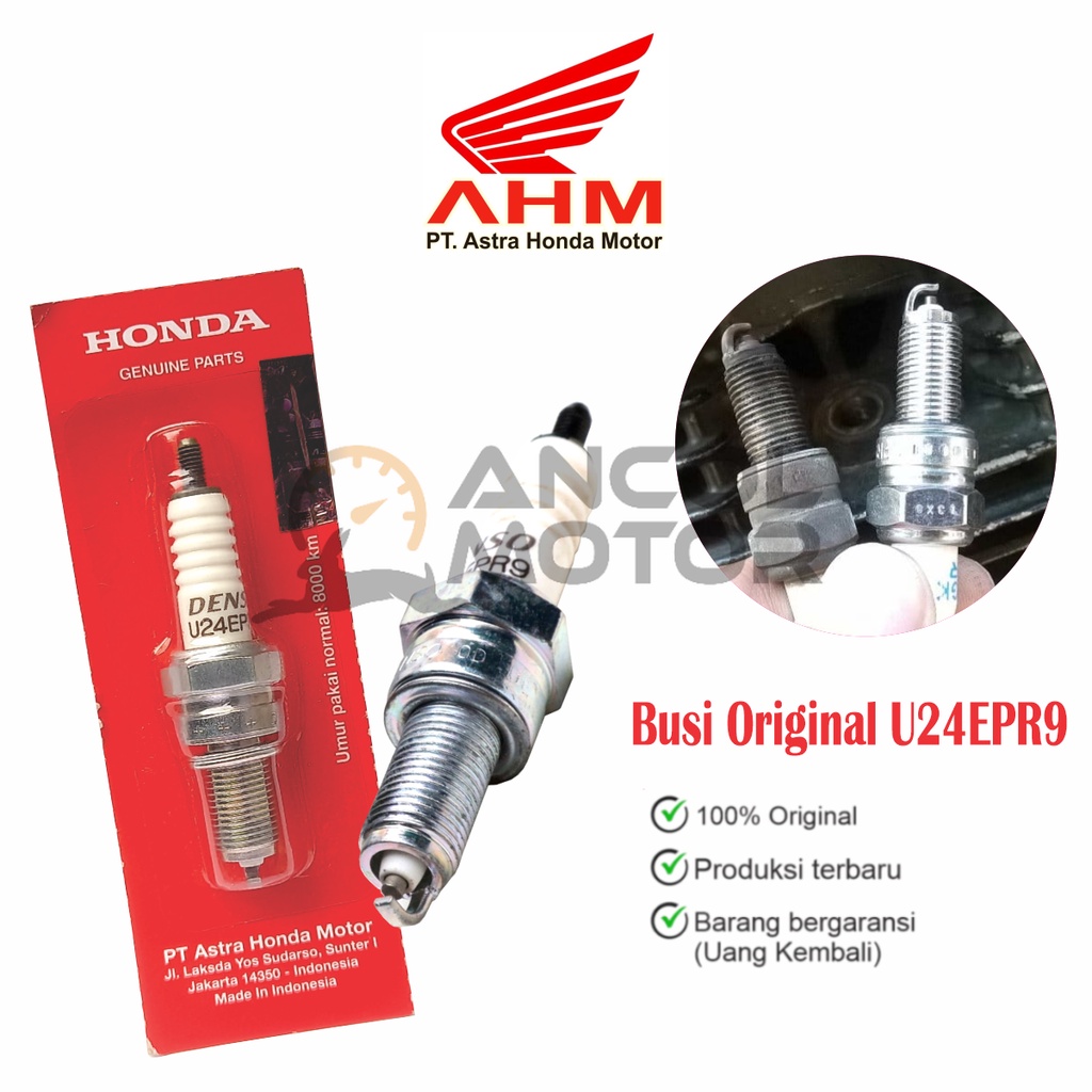 Jual AHM U24EPR9 Busi Denso Beat Vario Karisma CPR8EA Original Motor ...
