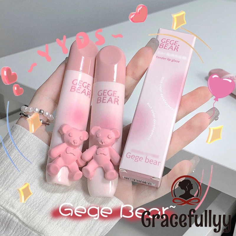 Jual [COD]GEGE BEAR Lipstik Beruang Tahan Lama Glasir Bibir Beludru Bear Matte Long Lasting ...
