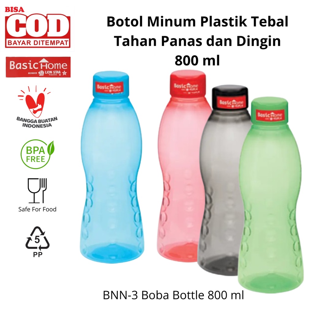 Jual BNN-3 Boba Bottle Botol Minum Plastik Tebal Tahan Panas dan Dingin ...
