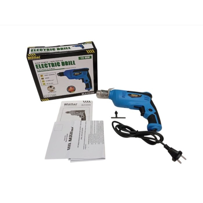 Jual MOLLAR ED450 Bor Listrik Electric Drill 10mm Variable Speed 450W ...