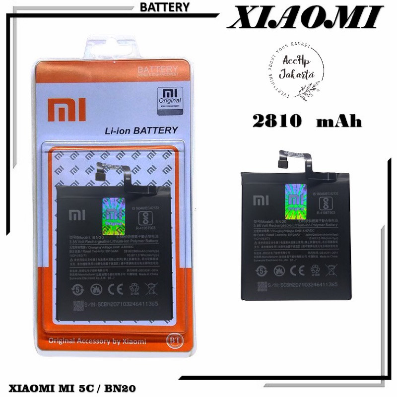 Jual BATTERY BATU BATRE BATRAI BATERAI Xiaomi Mi5c BN20 Xiaomi Mi 5c BN 20 100% ORIGINAL ...