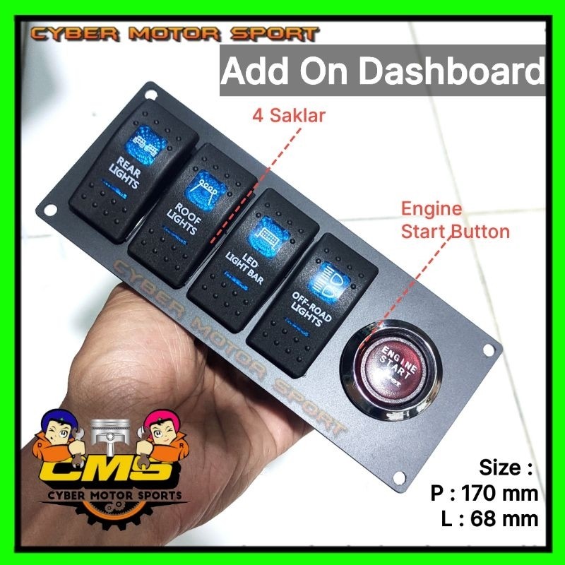 Jual Dashboard interior panel add on mobil universal . engine start ...