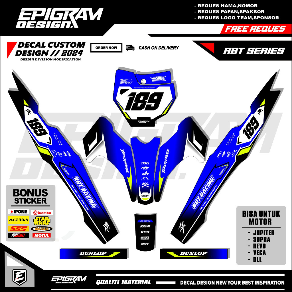 Jual Sticker Variasi RBT/GTX VEGA R NEW Stiker Striping Bebek Modif RBT ...