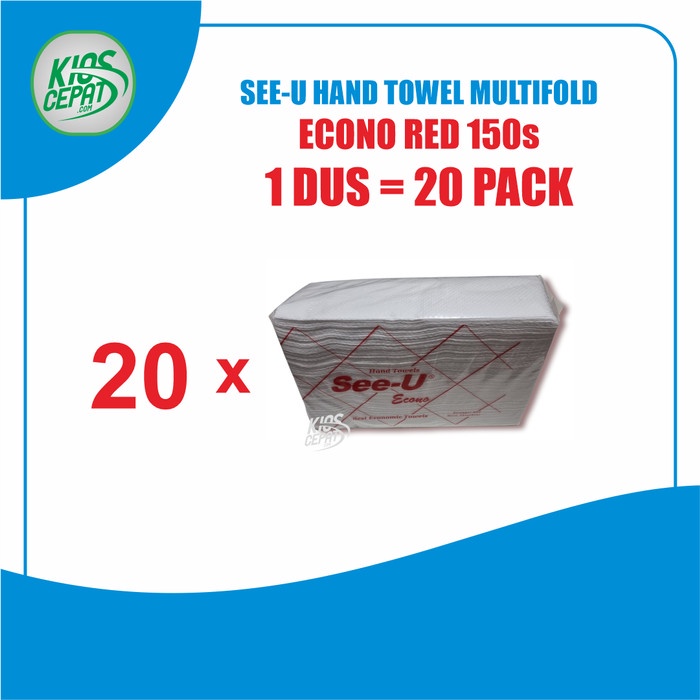Jual [INSTANT] Tissue / Tisu HAND TOWEL Multifold POLOS / SEE-U ECONO RED 150s 1 DUS isi 20 Pack ...
