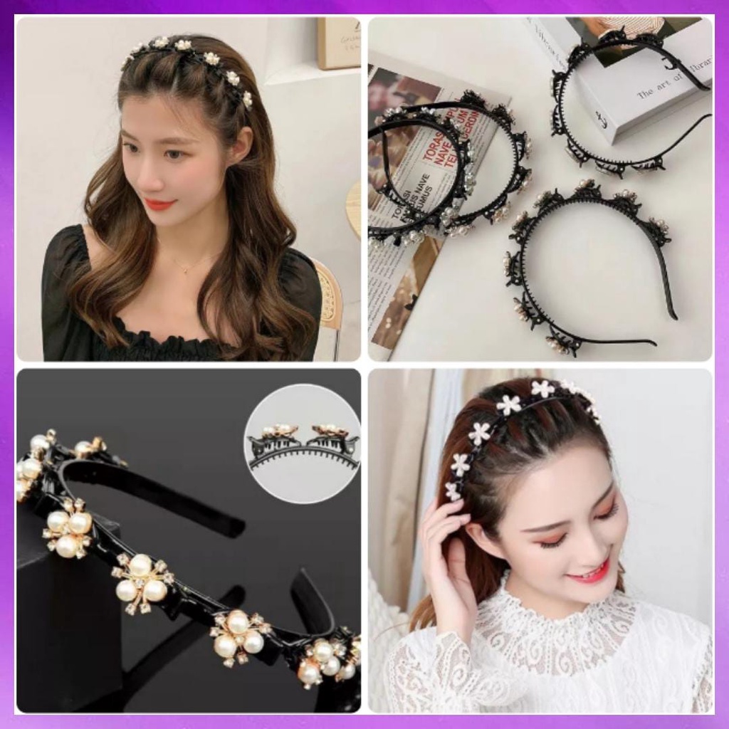 Jual Jnshop Bandana Pengikat Penjepit Rambut Wanita Cewek Bando 2in1 ...