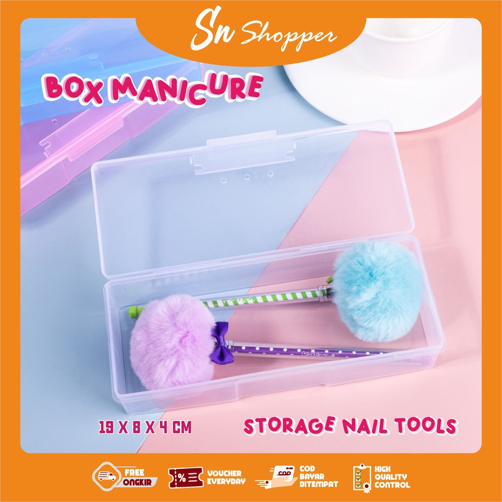 Jual Box Manicure Nail Tool Box Manicure Organizer Box Kotak Wadah Alat ...