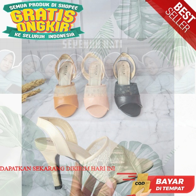 Jual Sepatu Hak High Heels Wanita Elegan Import iB 07 Haig hell brukat ...