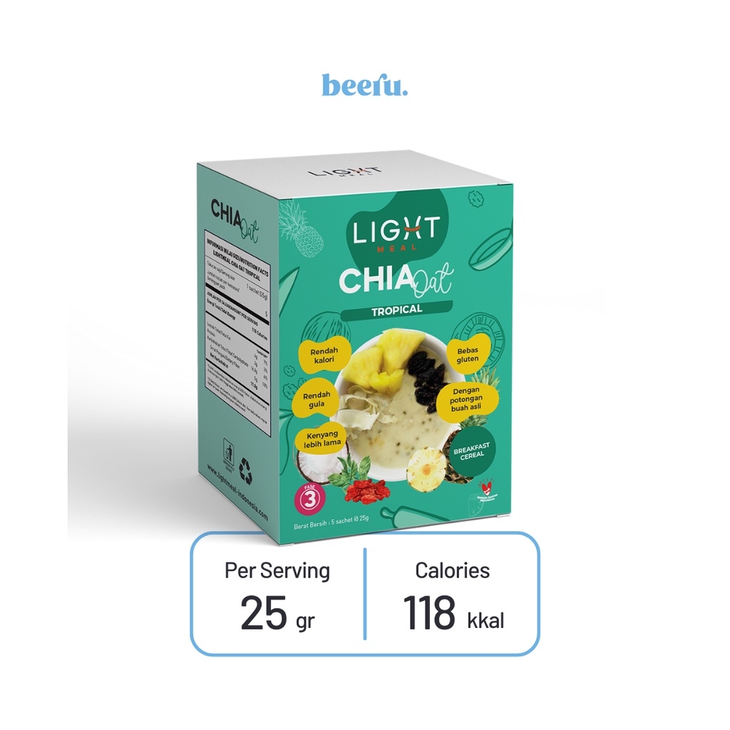 Jual Light Meal Chia Oat Tropical - 5 Sachet | Shopee Indonesia