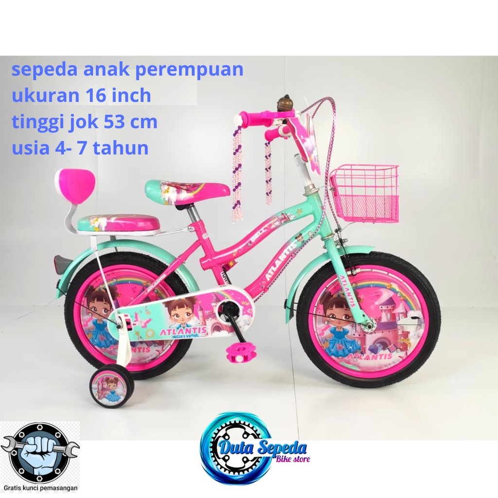 Jual Sepeda anak perempuan ukuran 16 inch Atlantis bell Trendy bunny ...