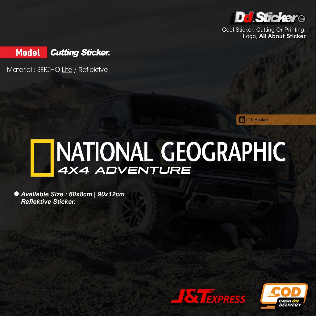 Jual Sticker National Geographic 4x4 Adventure Kaca Mobil | Cutting ...