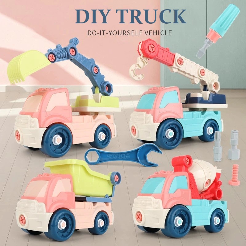 Jual Mainan Anak Truk Konstruksi DIY Engineering Truck Mainan Mobil ...
