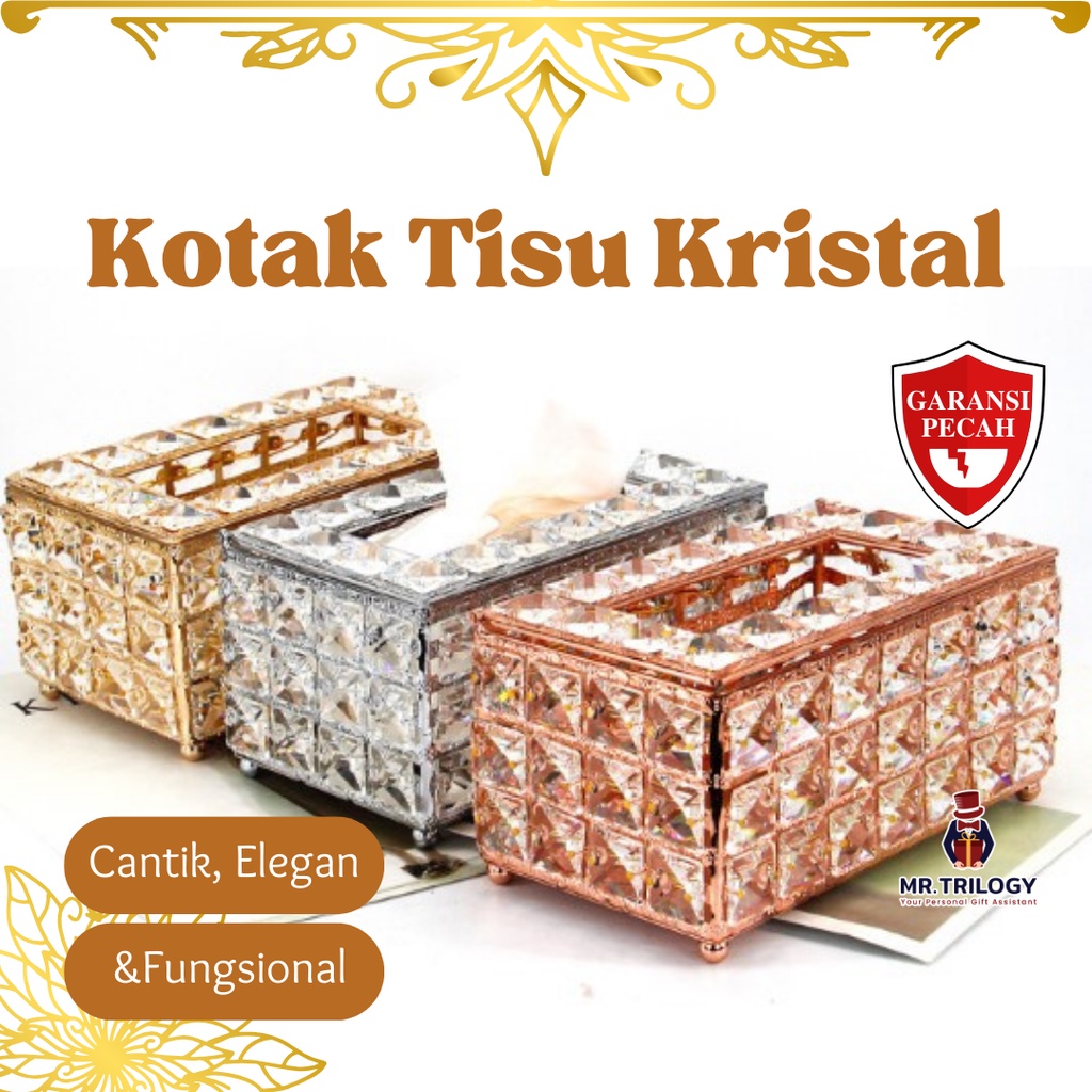 Jual Tempat Tisu Kristal Premium Estetik Kotak Tissue Box Kaca Hotel ...