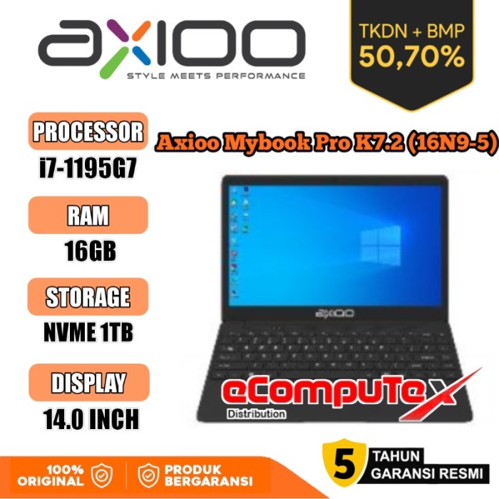 Jual AXIOO MYBOOK PRO K7.2 (16N9-5) I7 16GB 1TB 14"FHD TKDN - GARANSI ...