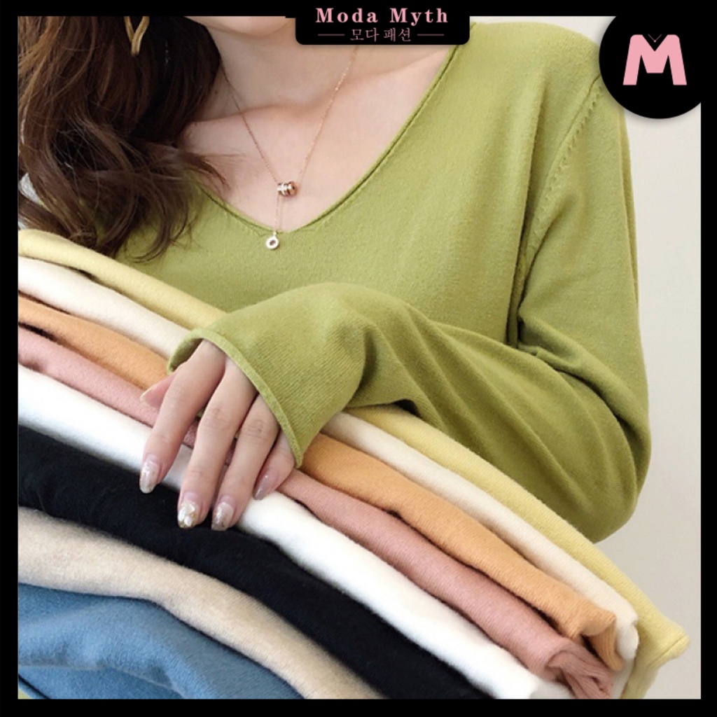 Jual MODAMYTH M05 - Knit Import Lengan Panjang Wanita Korea Knit Baju Atasan Wanita Baju Lengan ...