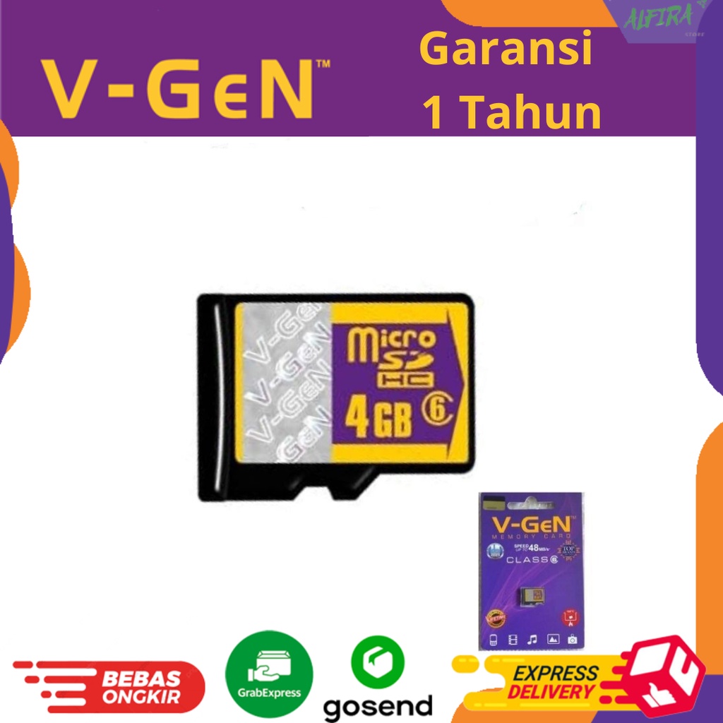 Jual VGEN V-Gen Micro SD Memory Card Class 6 4GB SPEED 48MB/S Kecepatan ...