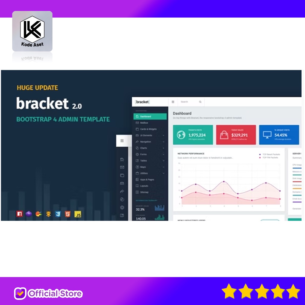 Jual BRACKET RESPONSIVE BOOTSTRAP 4 ADMIN TEMPLATE BY BAITULSOFT | Shopee Indonesia