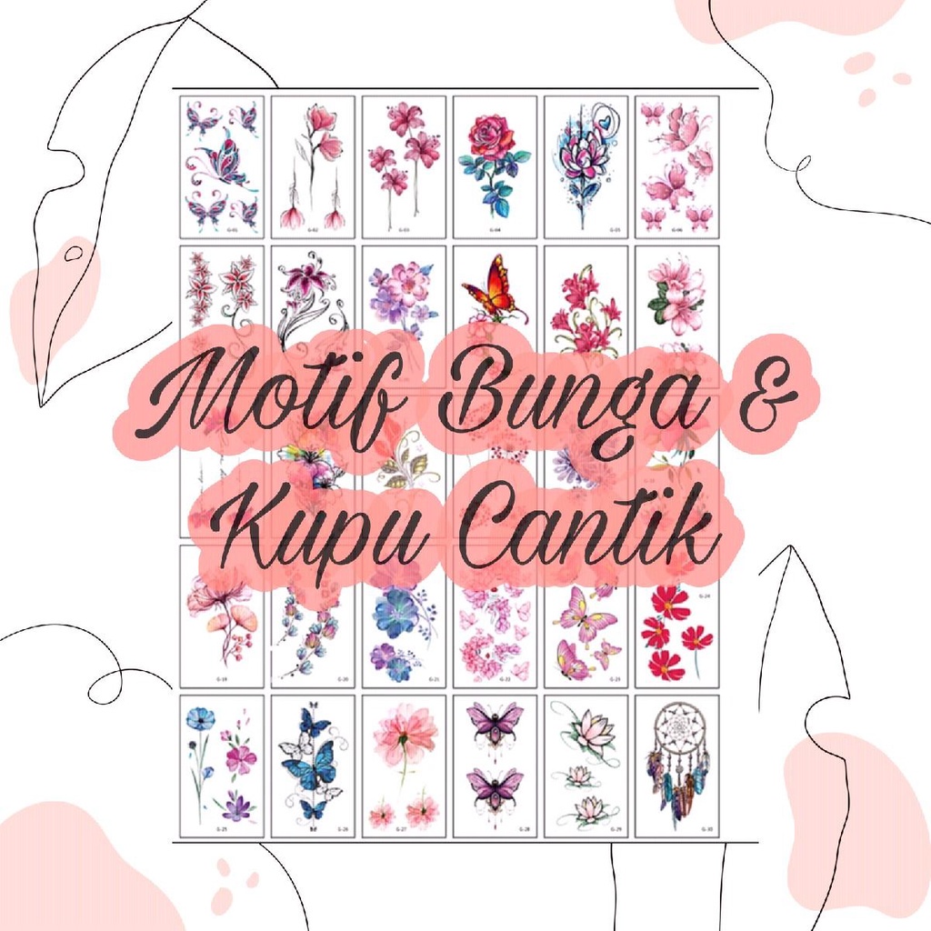 Jual Stiker Temporer Bunga Kupu Lucu Set G | Shopee Indonesia