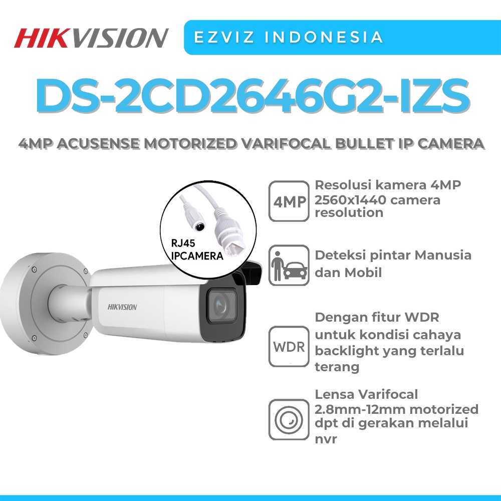 Jual HIKVISION DS-2CD2646G2-IZS 4MP ACUSENSE MOTORIZED VARIFOCAL IP CAMERA | Shopee Indonesia