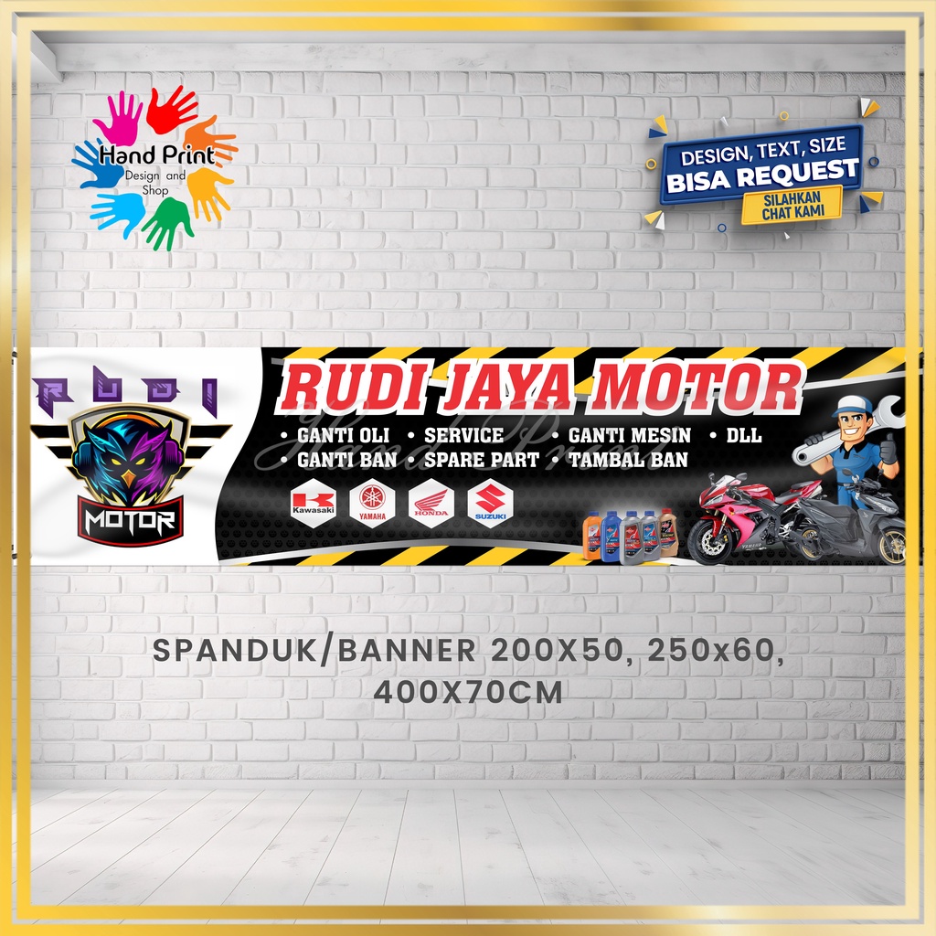 Jual Cetak Spanduk Banner MMT Bengkel Motor Cuci Steam Motor Dan Mobil ...