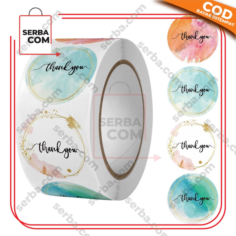 Jual Sticker Thank You 1 Roll 500PCS Stiker Label Makanan Tulisan Segel ...