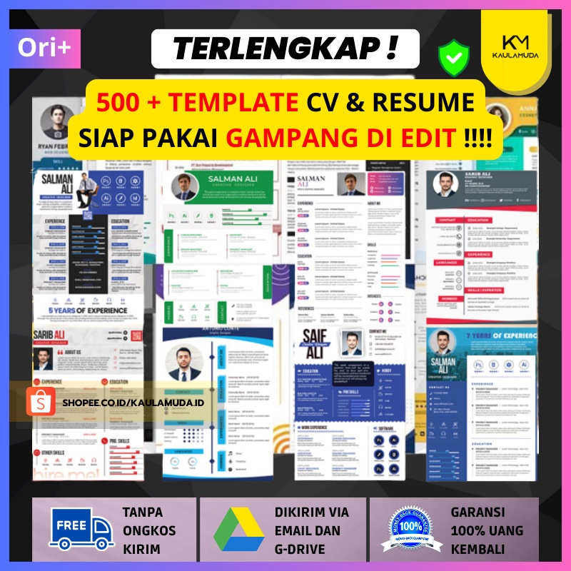 Jual 500+ Template CV Resume Curiculum Vitae Lamaran Kerja Word PPT PSD ...