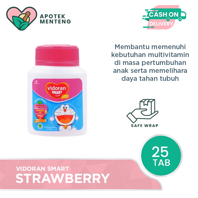Jual Vidoran Smart Strawberry 25 Tablet - Tablet Multivitamin dan Daya ...