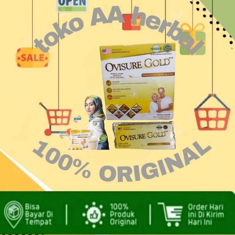 Jual Ovisure Gold Milk Susu Vitamin Tulang dan Sendi Isi 12 Sachet ...