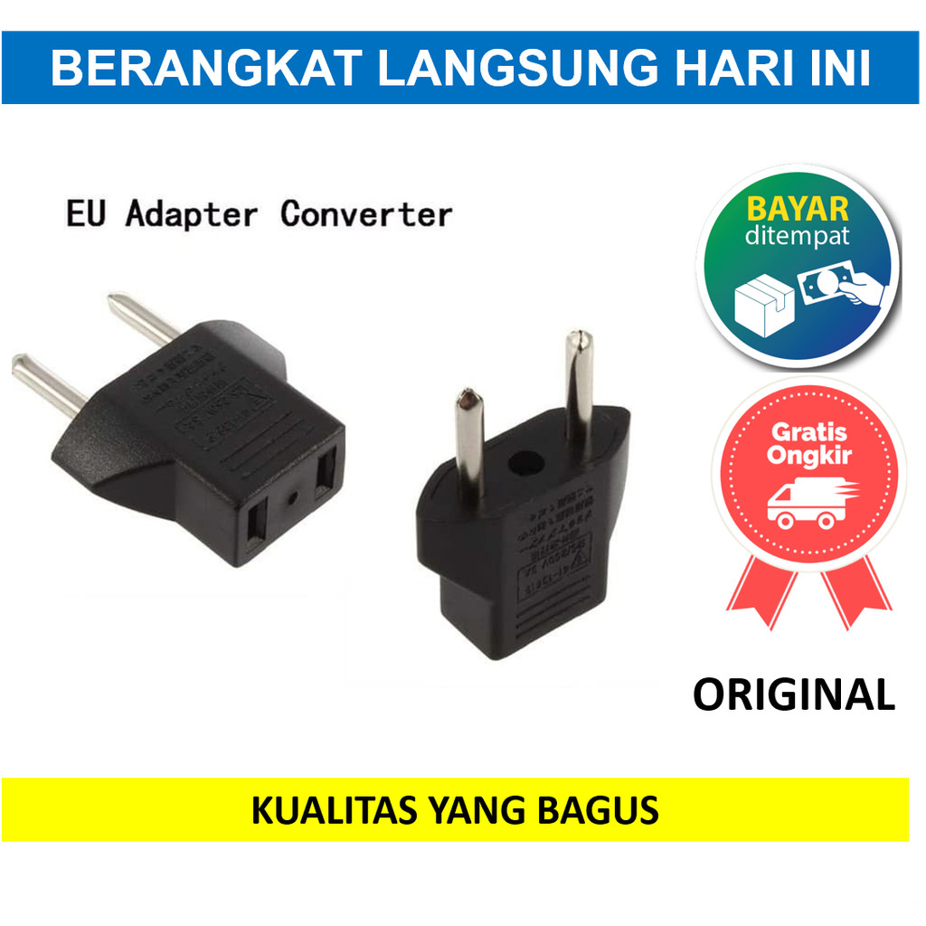 Jual Sambungan Colokan Gepeng ke Bulat Converter Over Steker Adaptor ...
