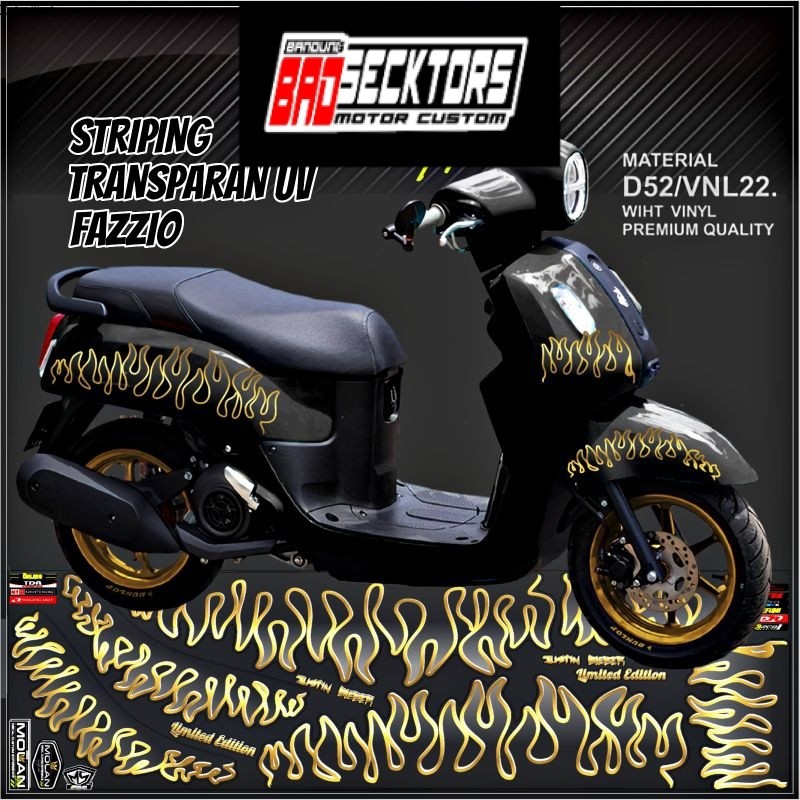Jual Decal Sticker Striping Variasi Transparan Uv Fazzio Api Fazzio ...