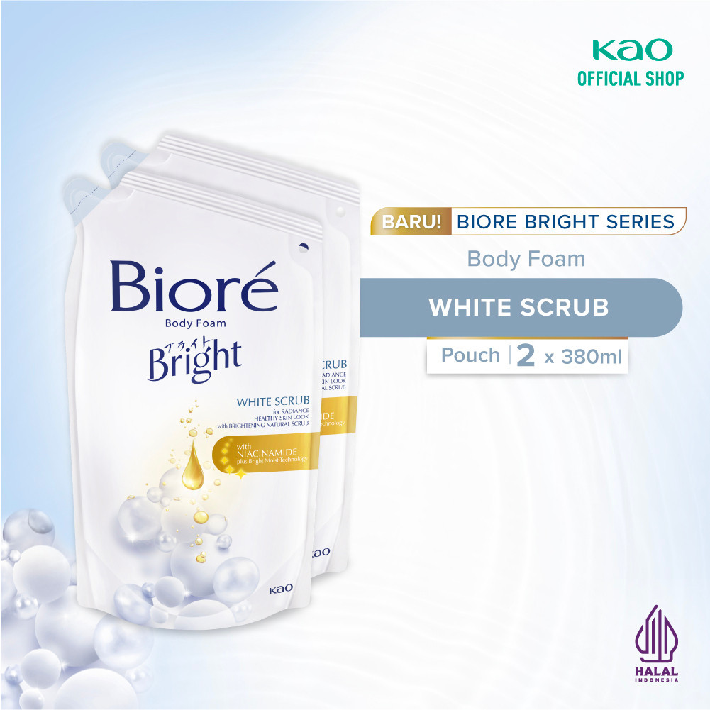 Jual Biore Bright Body Foam White Scrub 380ml Twinpack (Sabun Mandi ...